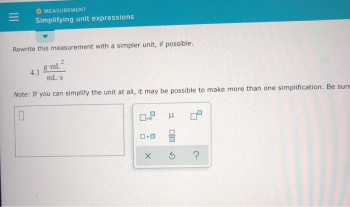 Solved O MEASUREMENT Simplifying unit expressions Rewrite | Chegg.com