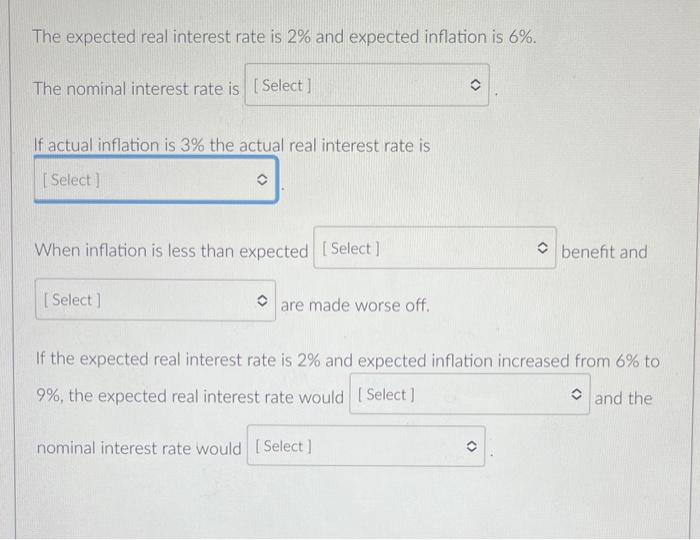 Solved The expected real interest rate is 2% and expected | Chegg.com