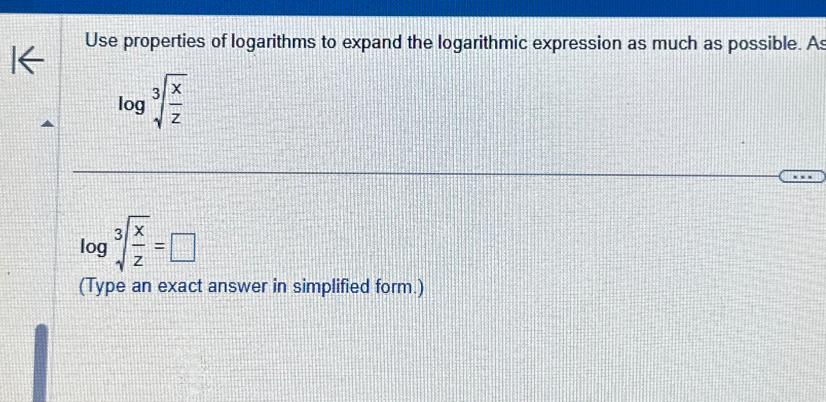 Solved Use properties of logarithms to expand the | Chegg.com