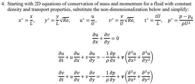 Solved Starting with 2D equations of conservation of mass | Chegg.com