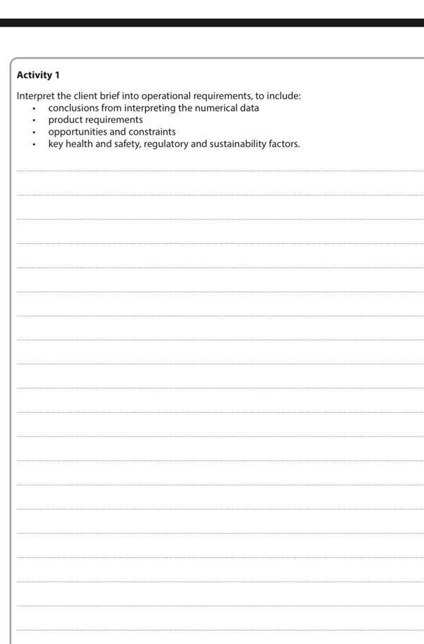 Solved Interpret the client brief into operational | Chegg.com