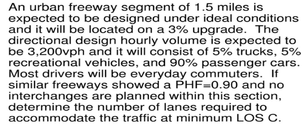 Solved An urban freeway segment of 1.5 ﻿miles isexpected to | Chegg.com