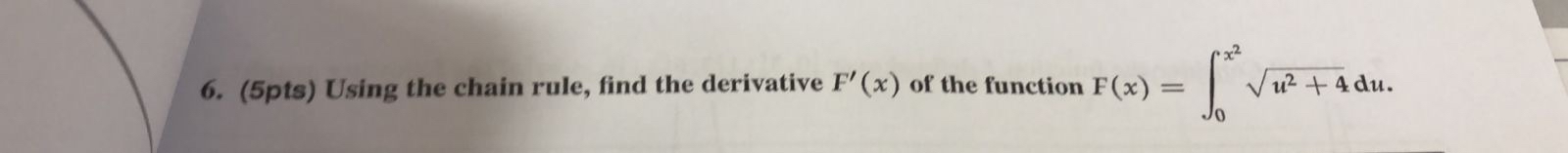 Solved (5pts) ﻿Using the chain rule, find the derivative | Chegg.com