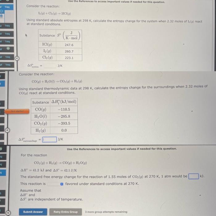 Solved Consider the reaction: I2(g)+Cl2(g)→2ICl(g) Using | Chegg.com