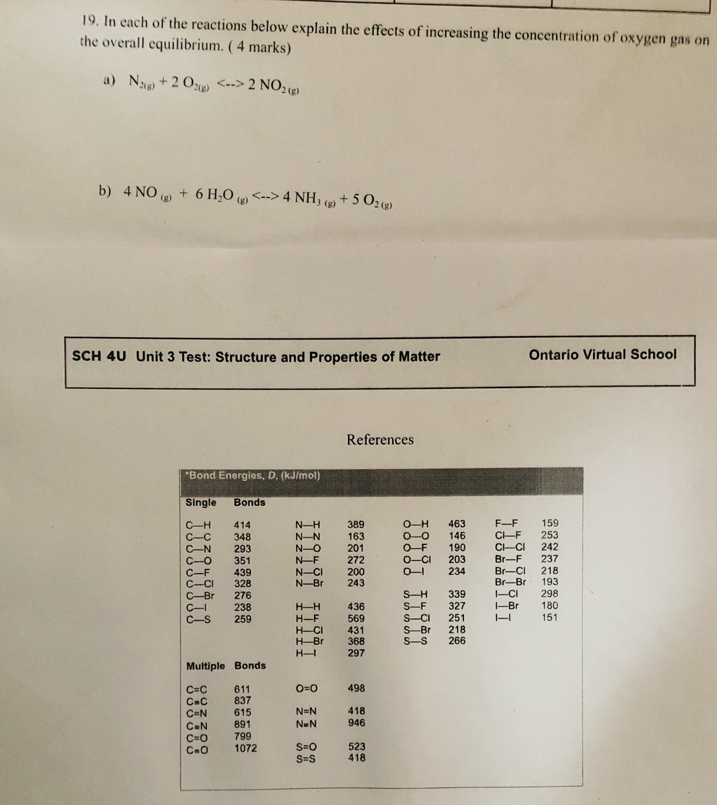 Solved In each of the reactions below explain the effects of | Chegg.com
