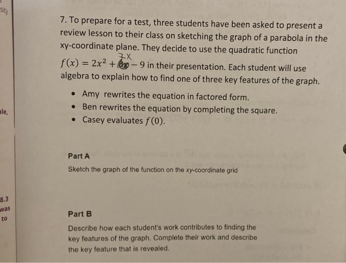Solved 7. To prepare for a test, three students have been | Chegg.com
