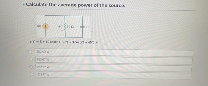 Solved Calculate the average power of the source. | Chegg.com