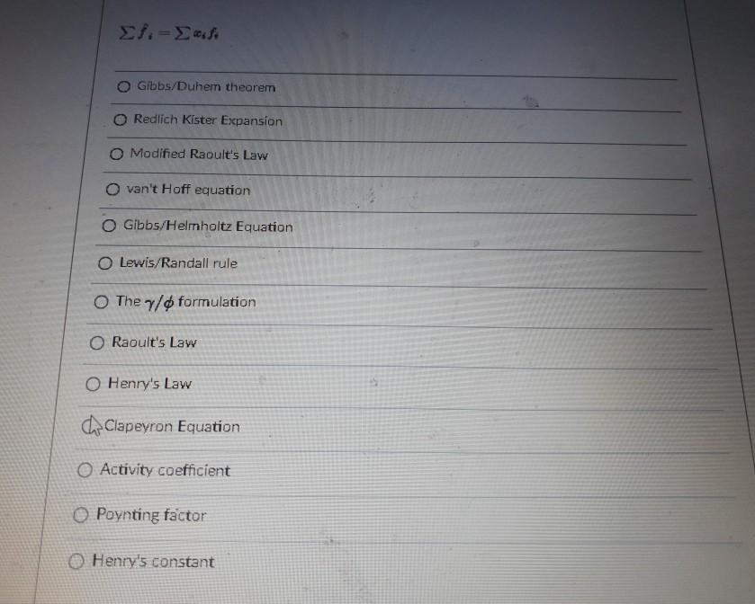 Solved ΣΙ, - Σει: Gibbs/Duhem theorem Redlich Kister | Chegg.com