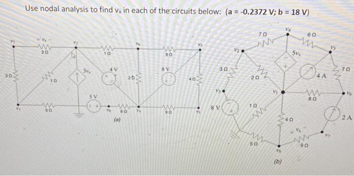 Solved Use nodal analysis to find vx˙ in each of the | Chegg.com