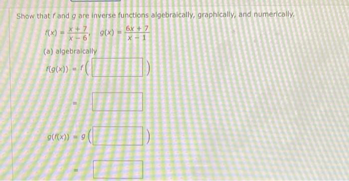 Solved show that F and G are inverse functions | Chegg.com