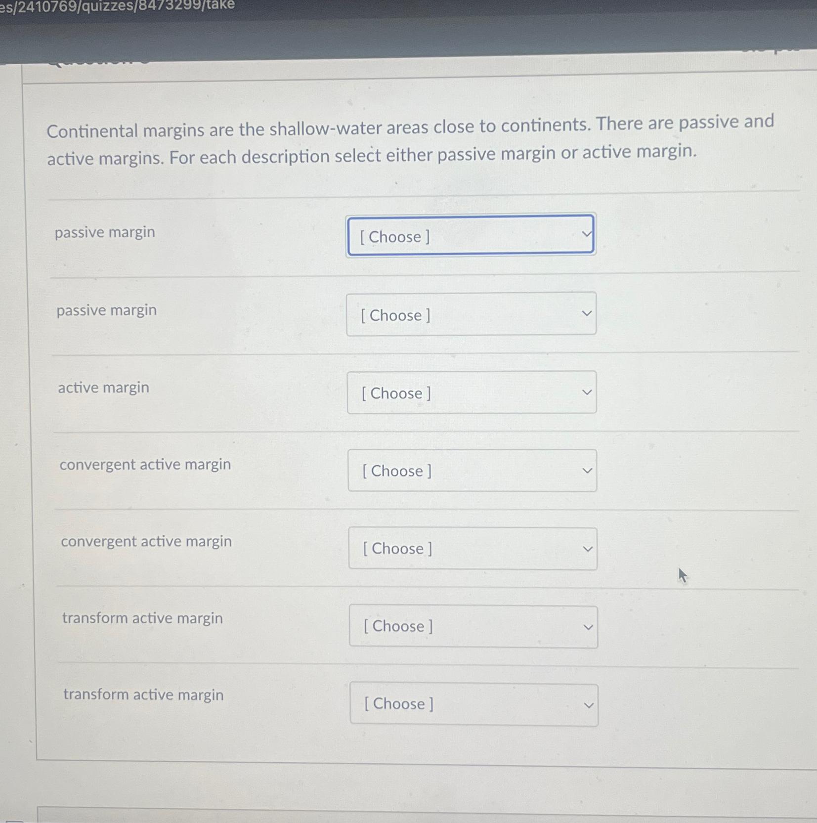 Solved Continental margins are the shallow-water areas close | Chegg.com