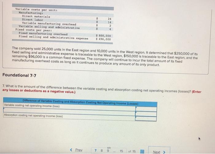 Solved Required information The Foundational 15 (L07-1, | Chegg.com