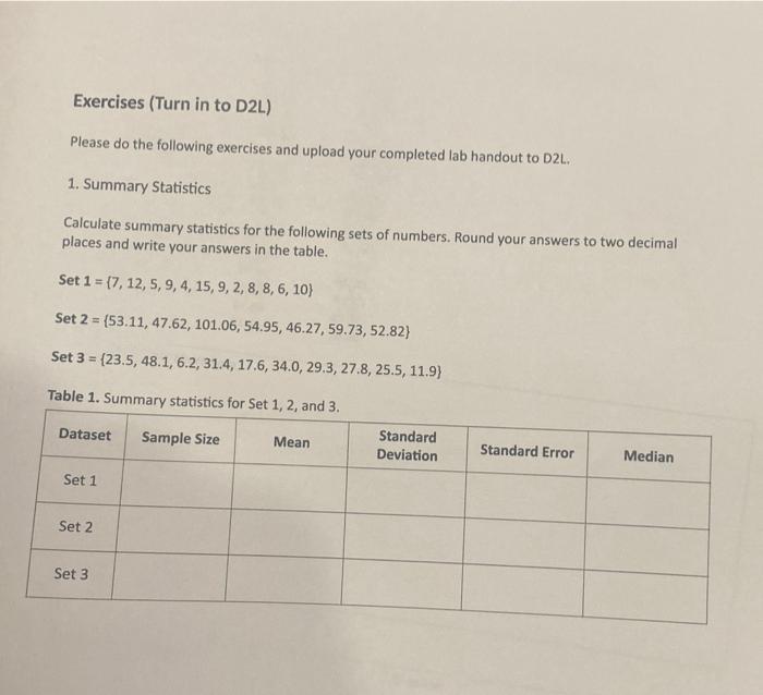 Solved Exercises (Turn in to D2L) Please do the following | Chegg.com