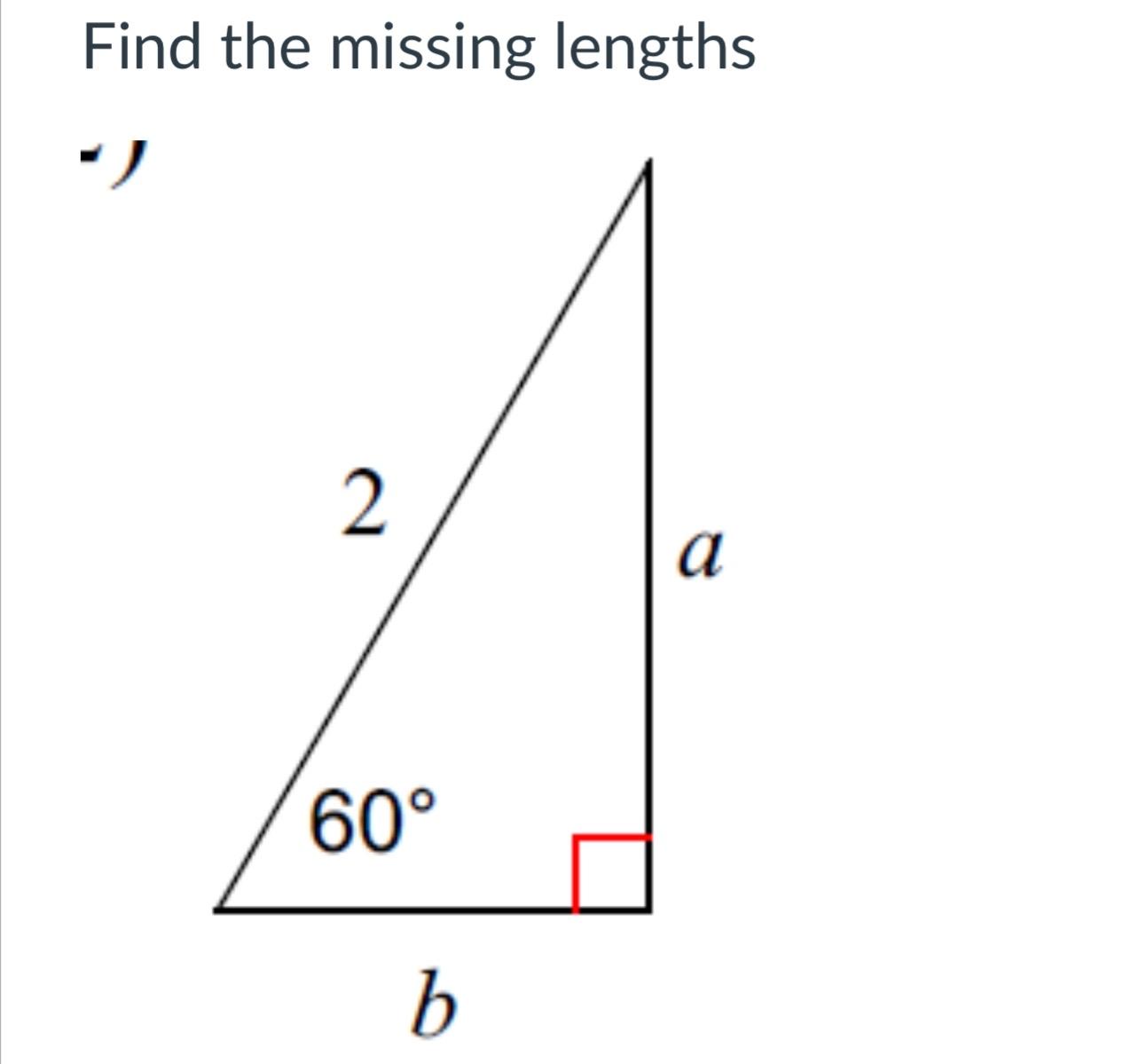 Solved Find the missing lengths a,b | Chegg.com