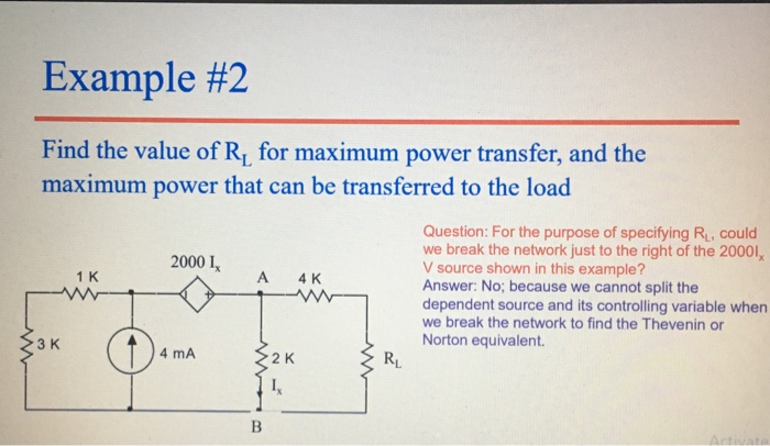 Solved Example #1 Find the value of R, for maximum power | Chegg.com