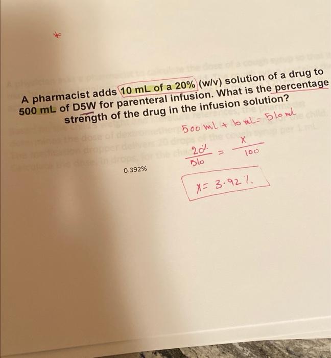 Solved * The adult dose of a drug is 300 mg divided into 3 | Chegg.com