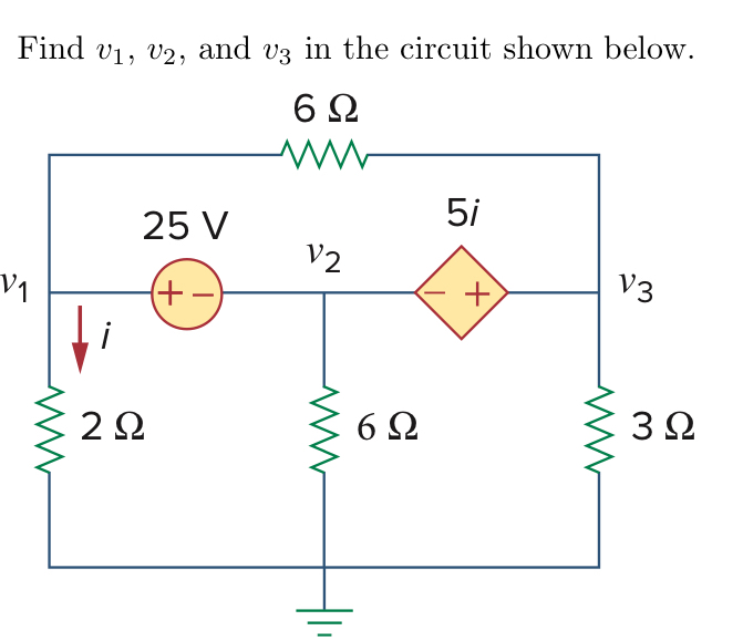 Solved Find v1,v2, ﻿and v3 ﻿in the circuit shown below. | Chegg.com