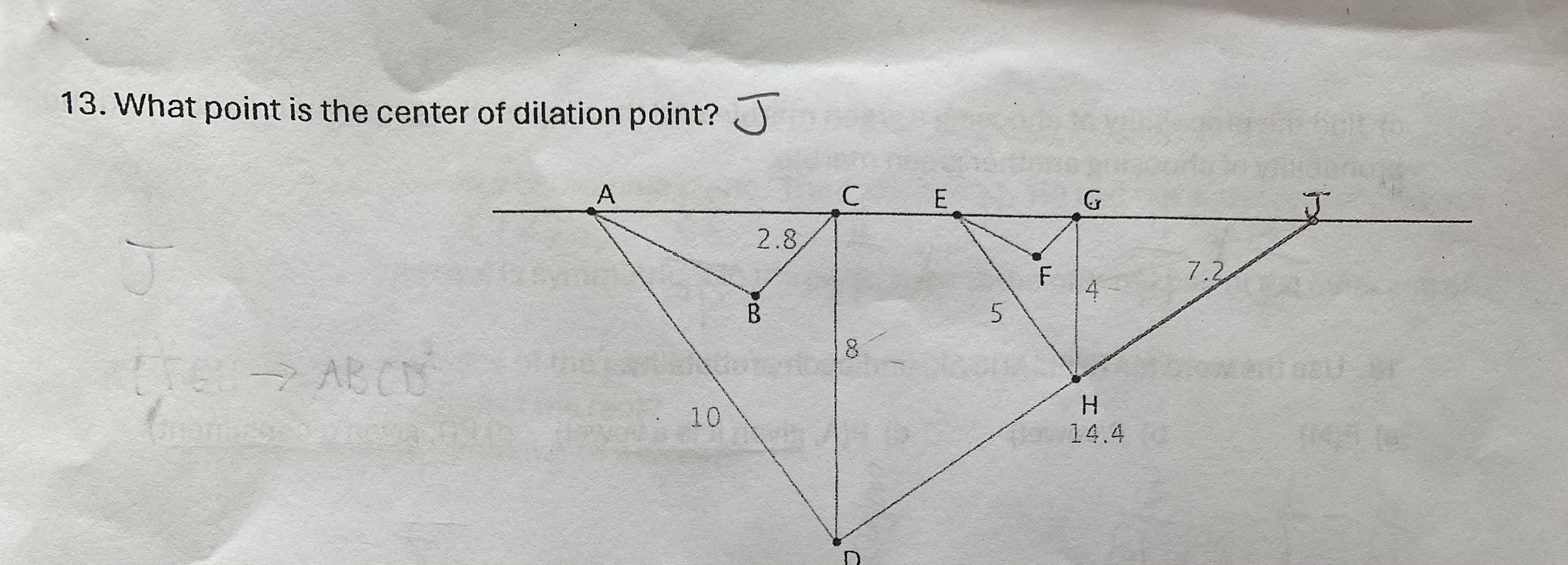 What point is the center of dilation point? | Chegg.com