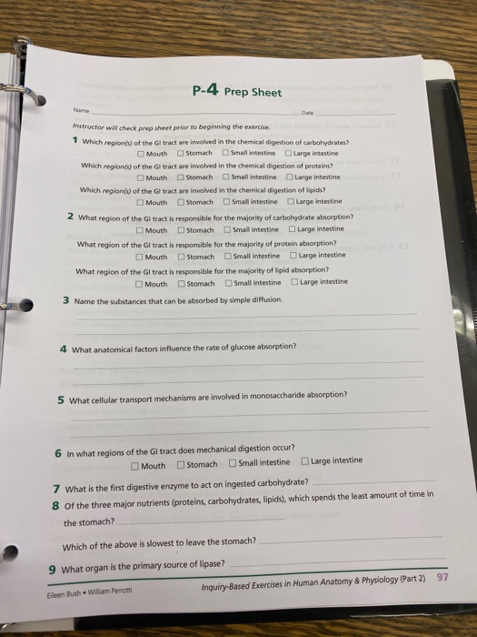 Solved P-4 Prep Sheet Instructor will check pep sheet prior | Chegg.com
