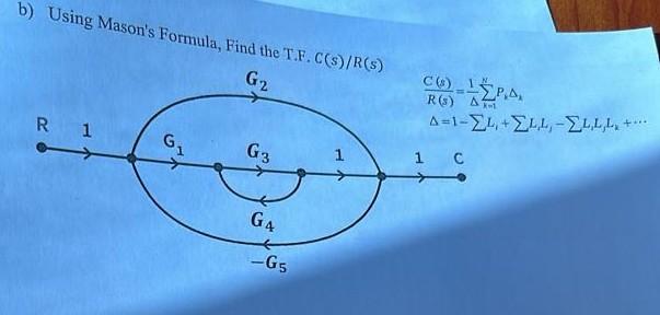 Solved b) Using Mason's Formula, Find the T.F. C(s)/Rcm | Chegg.com