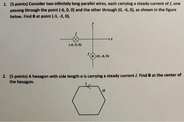 Solved 1. (5 points) Consider two infinitely long parallel | Chegg.com
