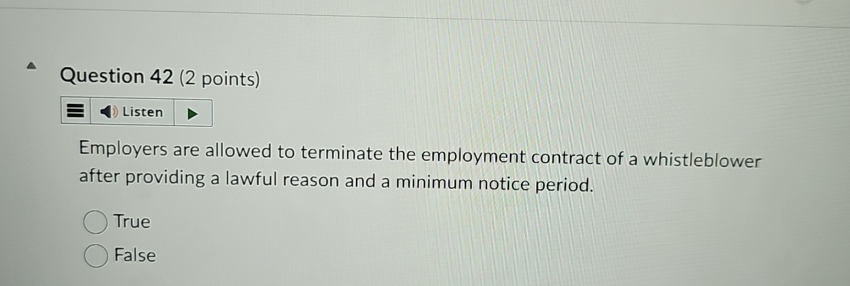 Solved Question 42 (2 ﻿points)Employers are allowed to | Chegg.com