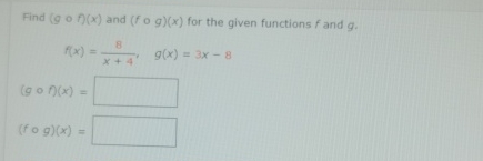 Solved Find (g@f)(x) ﻿and (f@g)(x) ﻿for the given functions | Chegg.com