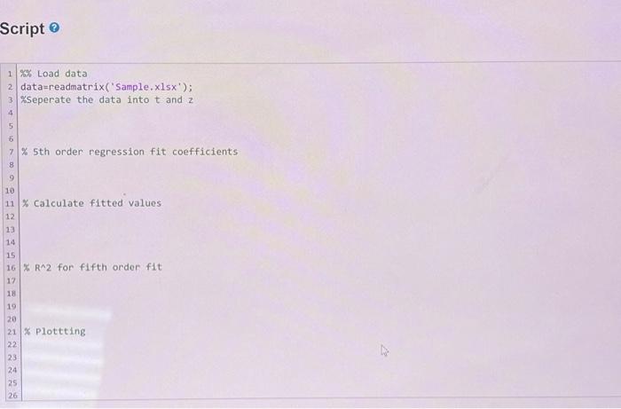 Solved You are given a set of data to analyze. The commands | Chegg.com