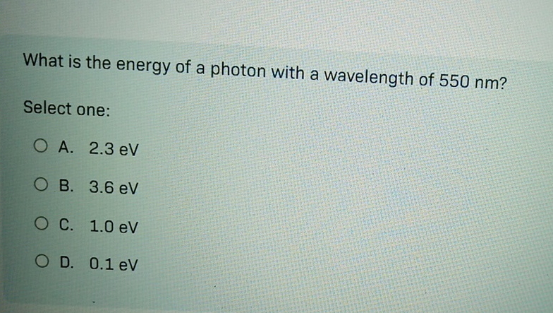 Solved What is the energy of a photon with a wavelength of | Chegg.com