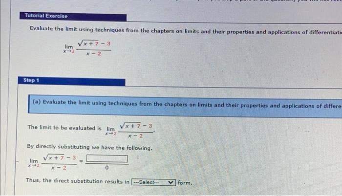 Solved evaluate the limit using techniques from the chapters | Chegg.com
