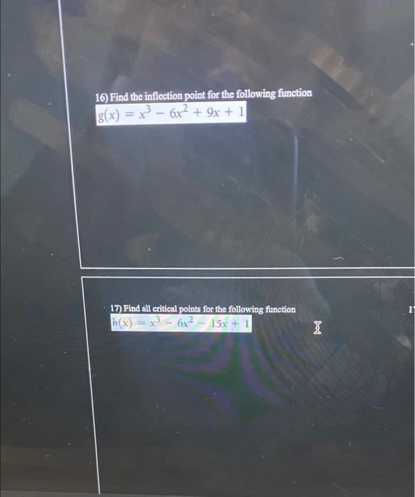 Solved 16) Find the inflection point for the following | Chegg.com