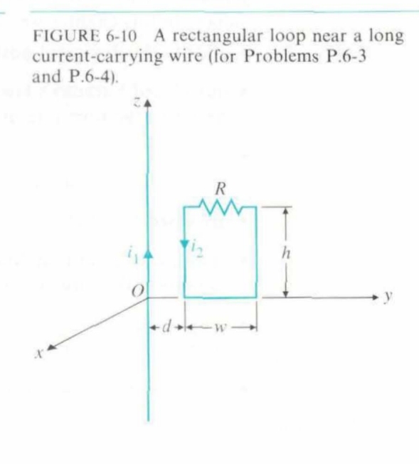 Solved P.6-3 ﻿A stationary rectangular conducting loop of | Chegg.com