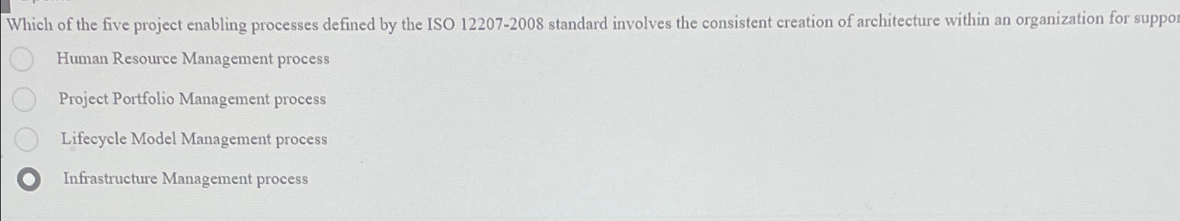 Solved Which of the five project enabling processes defined | Chegg.com