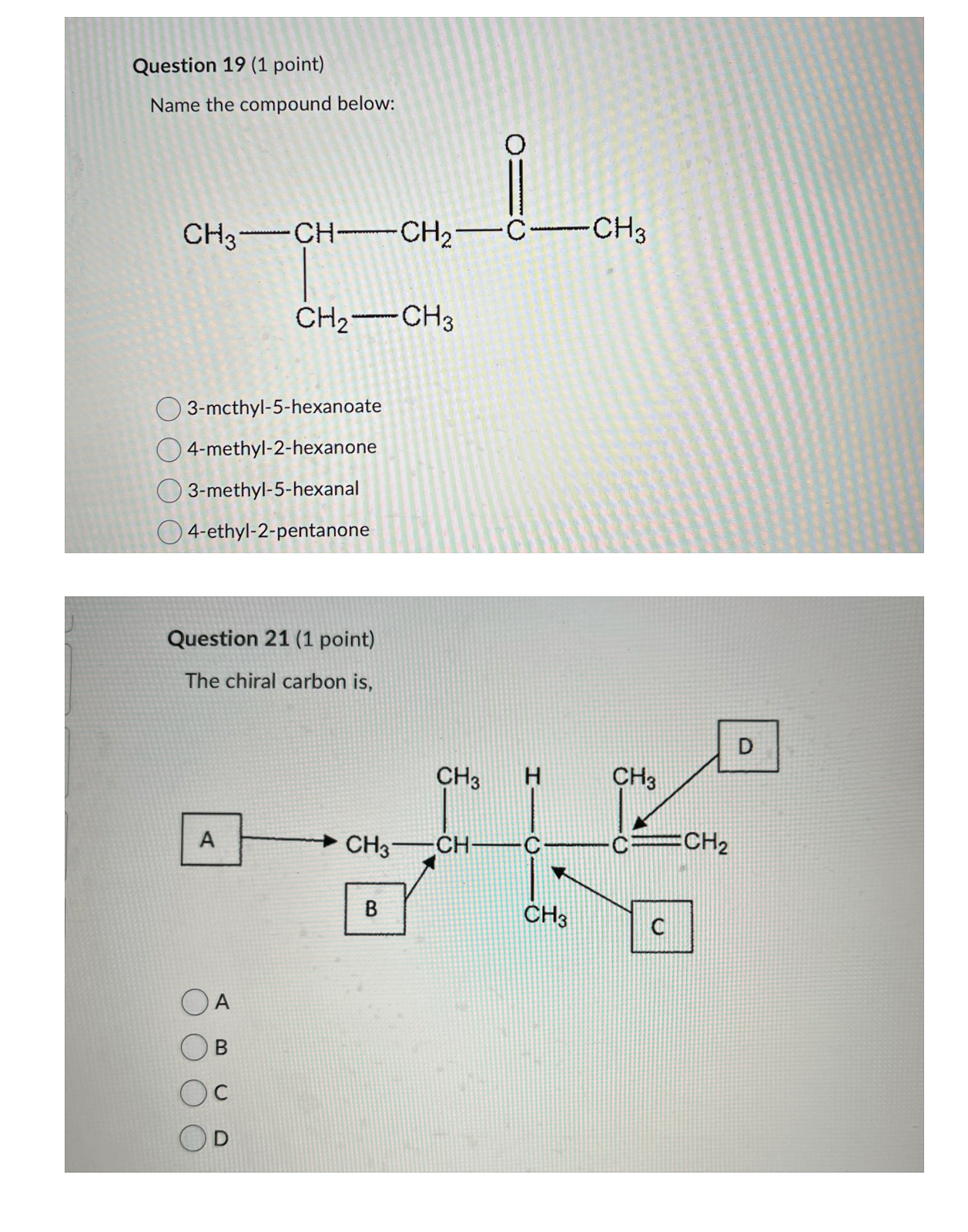 Solved Question 19 (1 ﻿point)Name the compound | Chegg.com