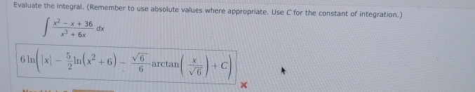 Solved Evaluate the integral. (Remember to use absolute | Chegg.com