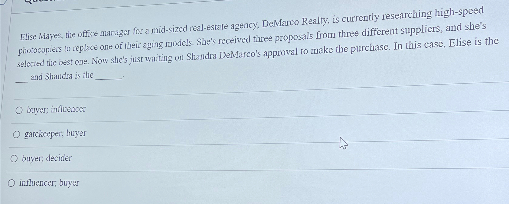 Solved Elise Mayes, the office manager for a mid-sized | Chegg.com