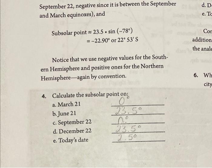 Solved 5. Calculate the noon Sun angles for New Orleans, USA | Chegg.com