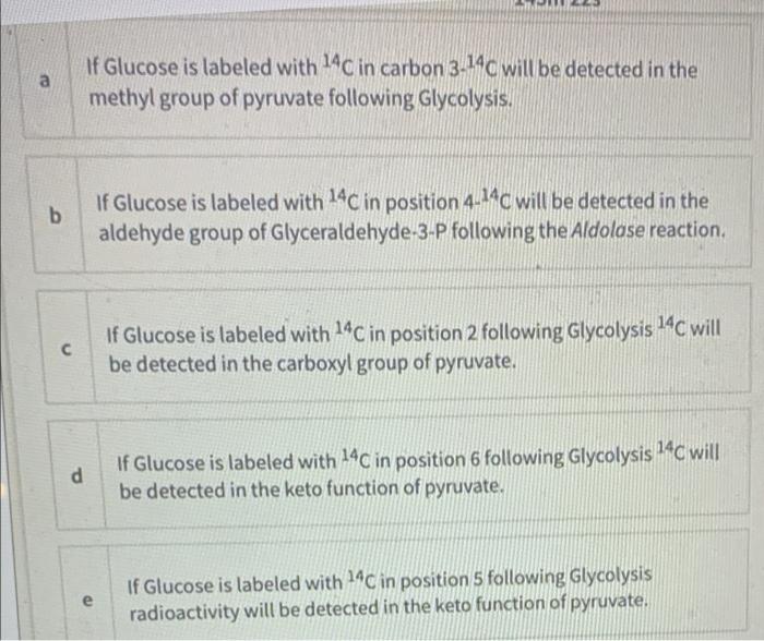 Solved If Glucose is labeled with 14C in carbon 3.14C will | Chegg.com
