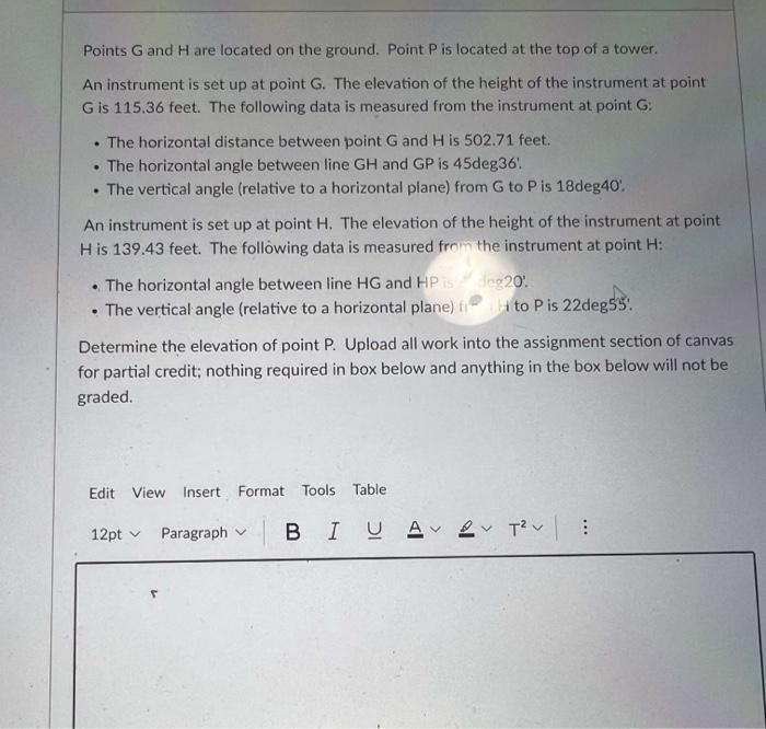 Points G and H are located on the ground. Point P is | Chegg.com