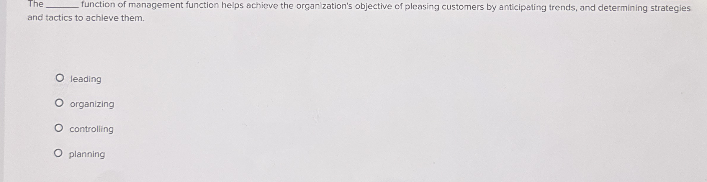 Solved The q, ﻿function of management function helps achieve | Chegg.com