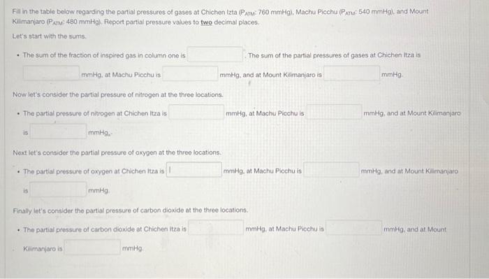 Solved Fill in the table below regarding the partial | Chegg.com