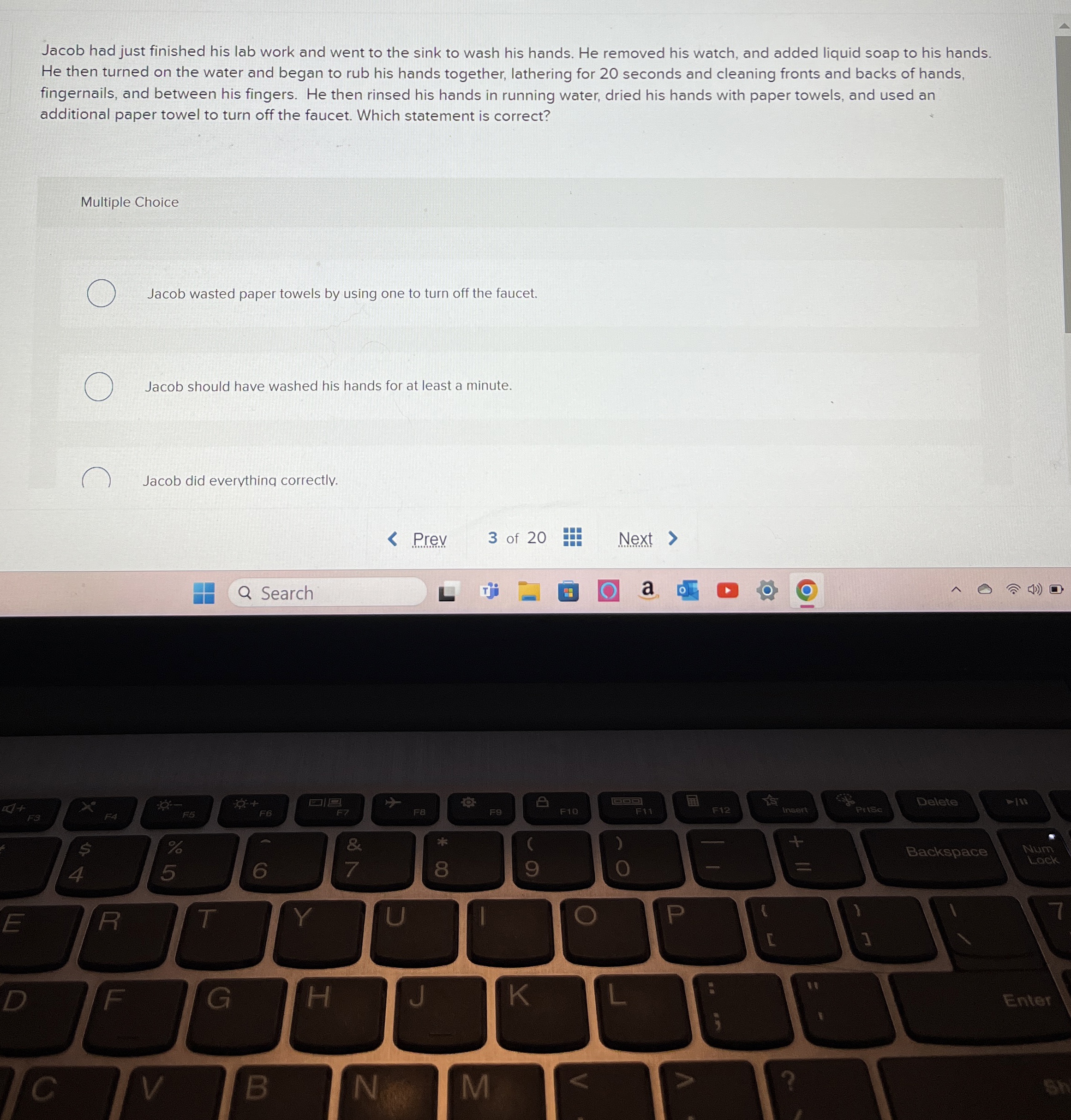 Solved Jacob had just finished his lab work and went to the | Chegg.com