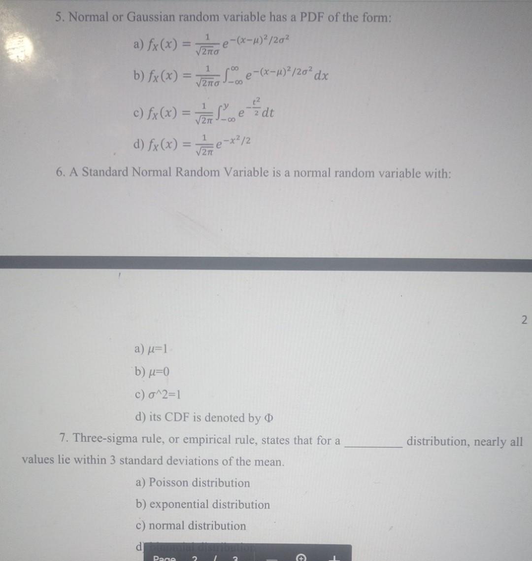 Solved 1. The mean and the variance of the exponential | Chegg.com