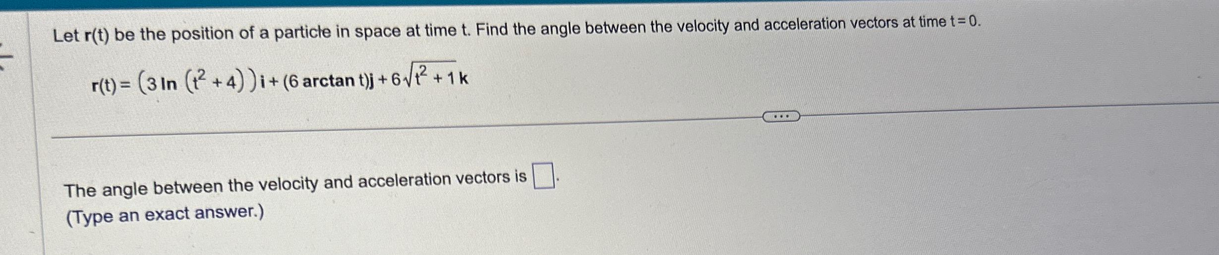 Solved Let r(t) ﻿be the position of a particle in space at | Chegg.com