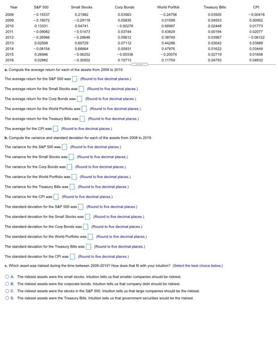 Solved CPI -0.00418 0.00952 0.01773 0.02077 -0.06122 0.03889 | Chegg.com