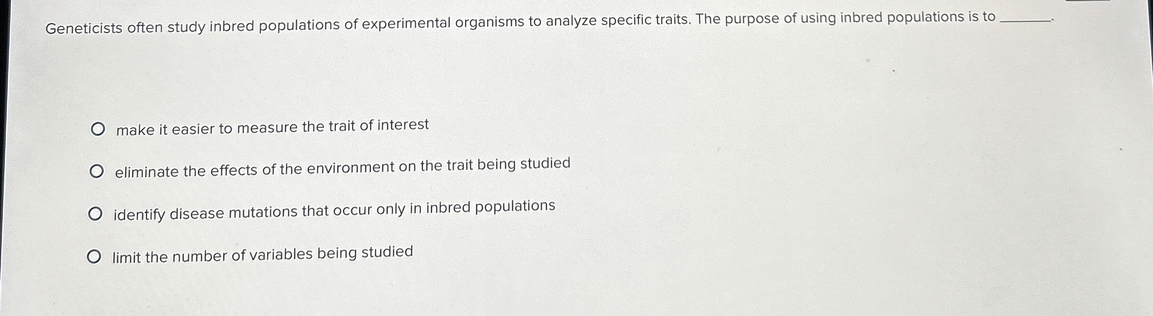 Solved Geneticists often study inbred populations of | Chegg.com