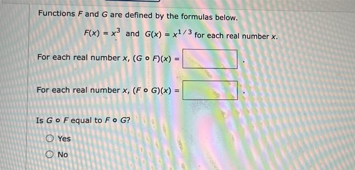 Solved Functions F and G are defined by the formulas below. | Chegg.com