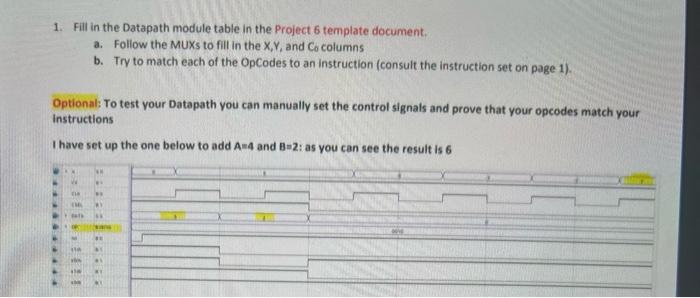 Part I-Datapath Module: Data Path Table: Use this | Chegg.com