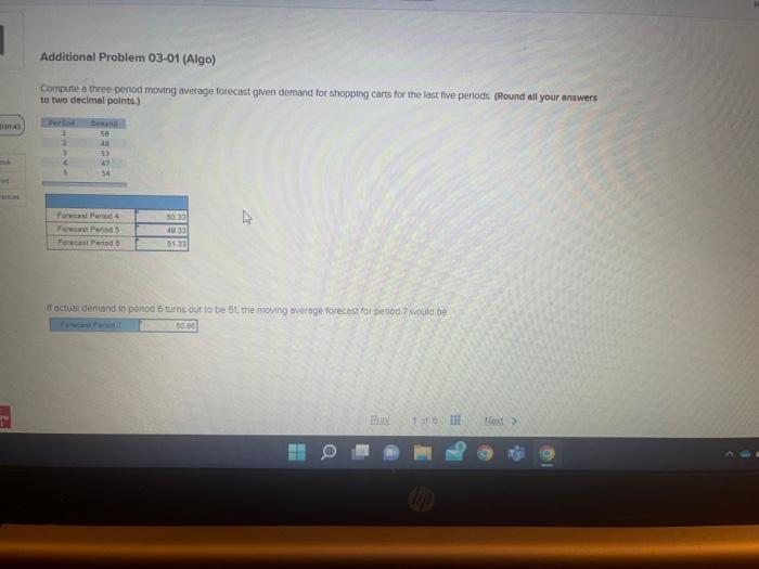 Solved Additional Problem 03-01 (Algo) Compute a | Chegg.com