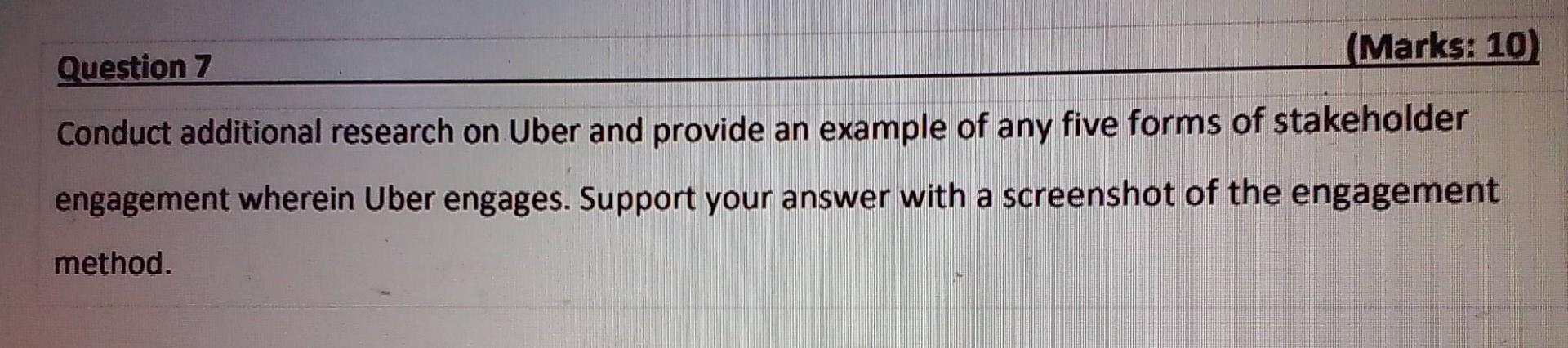 Solved Conduct additional research on Uber and provide an | Chegg.com